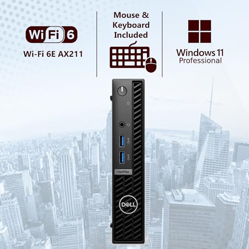Dell OptiPlex 7010 7000 MFF Intel i7-13700T 16 Core, 8GB RAM, 2TB NVMe, WiFi 6, Bluetooth, DisplayPort, Wired KB & Mouse, 3YR, W11P, Business Desktop
