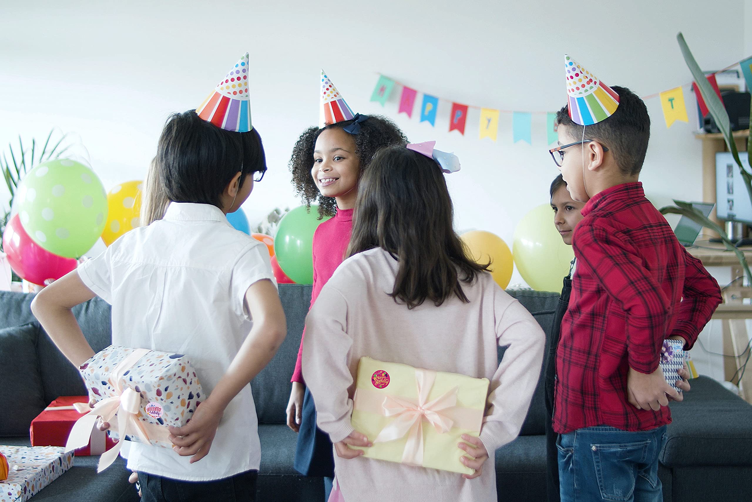 (1000pcs 2 Rolls,1") Happy Birthday Stickers Roll in 16 Designs, Adorable Round Seal Stickers, Envelope Seal Sticker Self Adhesive Stickers Pasters for Gift Packaging, Party Invitations and MORE