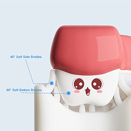 FLINEVE Manual Toothbrush with U-Shaped Bristles Food Grade Silicone Toothbrush Head for Kids 2-7 Years (Blue)