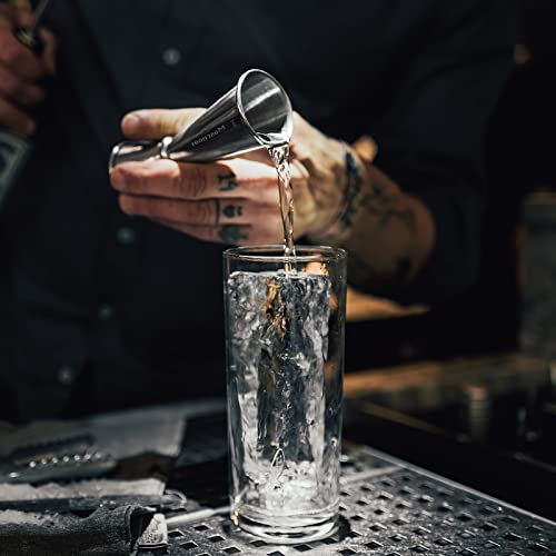 Japanese Jigger 2 oz 1 oz - MOSEHOOT Jigger for Bartending, Stainless Steel Bar Alcohol Measuring Tools - Silver