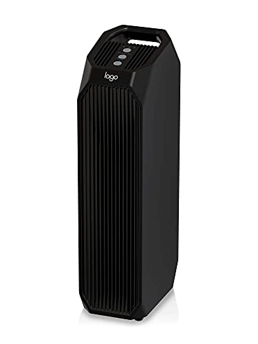 Lago Air Purifier for Home with True HEPA Odor Reducing Carbon Filters Up to 222 sq ft - Silent, Multiple Purification Speeds - Reduces Pet Dander, Pollen, Smoke, Dust (Black)