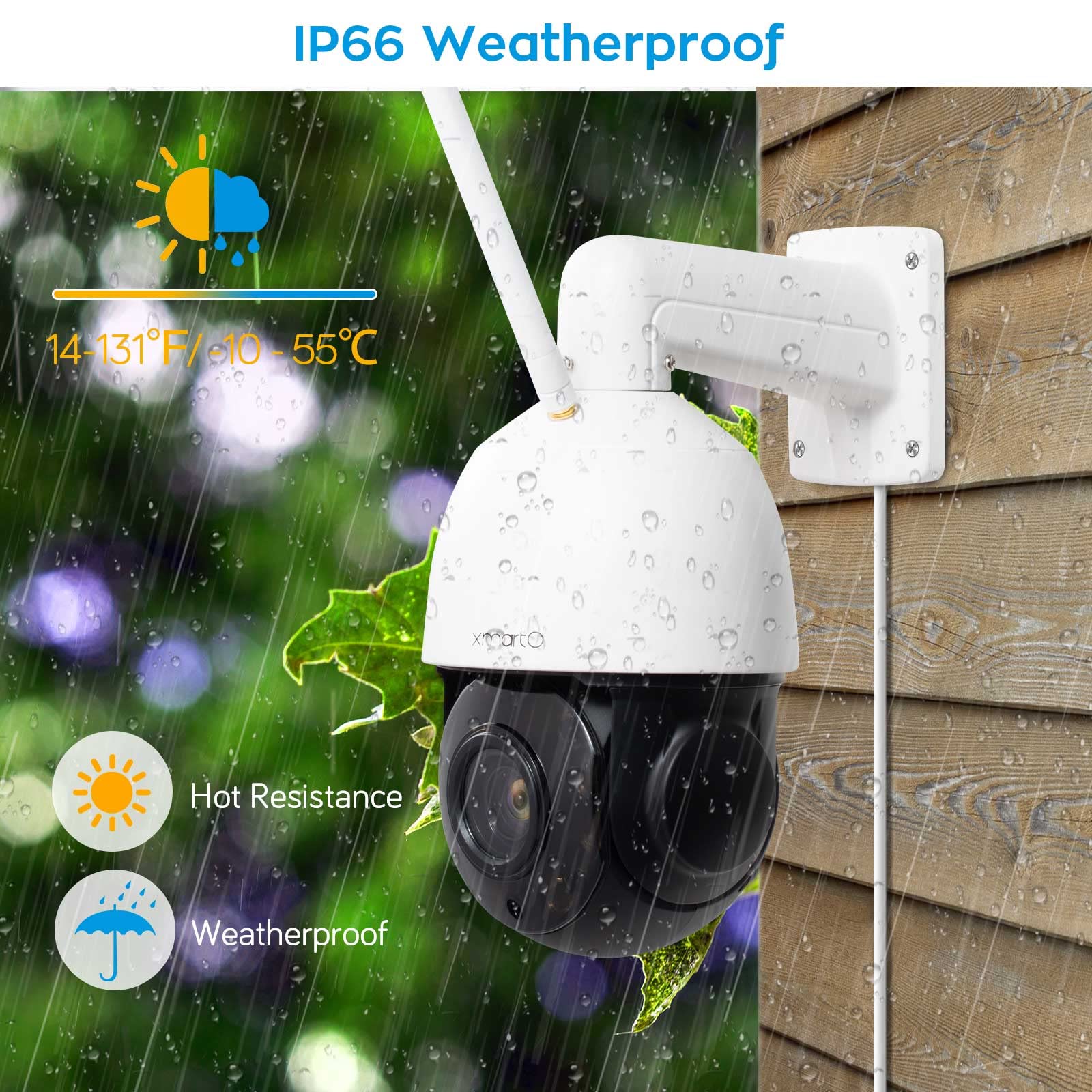 xmartO [Auto Track & 240x Zoom] Unicorn PRO 2K HD Wireless Security Camera Outdoor Pan/Tilt/Zoom (Auto Zoom, Enhanced 2-Way Audio,Smart 720lm Flood Lights & 260ft IR Night Vision, 2.4G WiFi