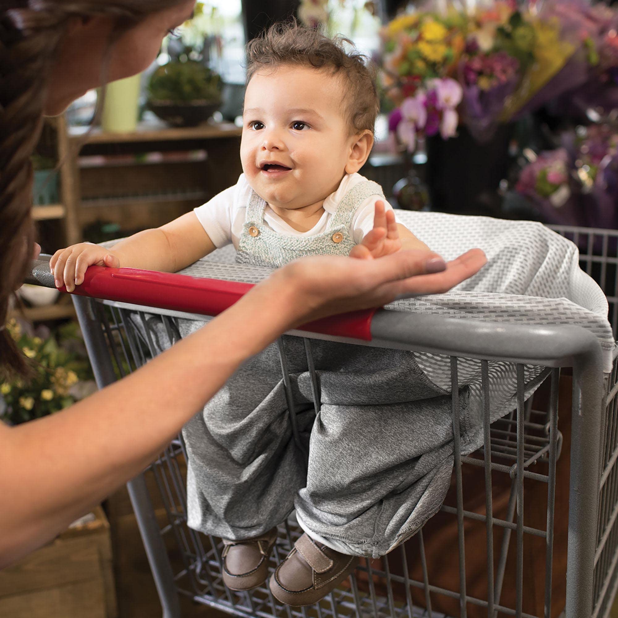 Boppy 4 and More Multi-use Cover, Pearl, Quick-Dry UPF 50+ Knit and Breathable Mesh, Versatile for Car Seat Canopy, Nursing Cover, Infant Strollers, Shopping Carts, Highchairs and More
