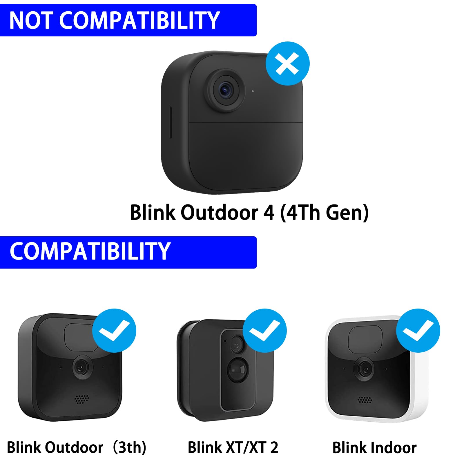4W Solar Panel Charging Compatible with Blink Outdoor(3rd Gen) /xt xt2 Camera, with 13.1ft Waterproof Charging Cable, IP65 Weatherproof,Includes Secure Wall Mount(3-Pack)