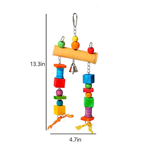 kidus 2-Pack Parrot Bird Bamboo Chewable Sound Toy Set Bird Supplies Bird Cage Accessories