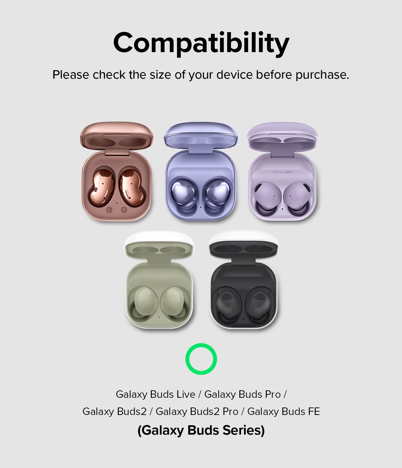 Ringke Onyx Compatible with Samsung Galaxy Buds 2 Pro/Pro / 2 / Live/FE Case, Oil & Dirt Resistant Non-Slip Cover - Dark Green
