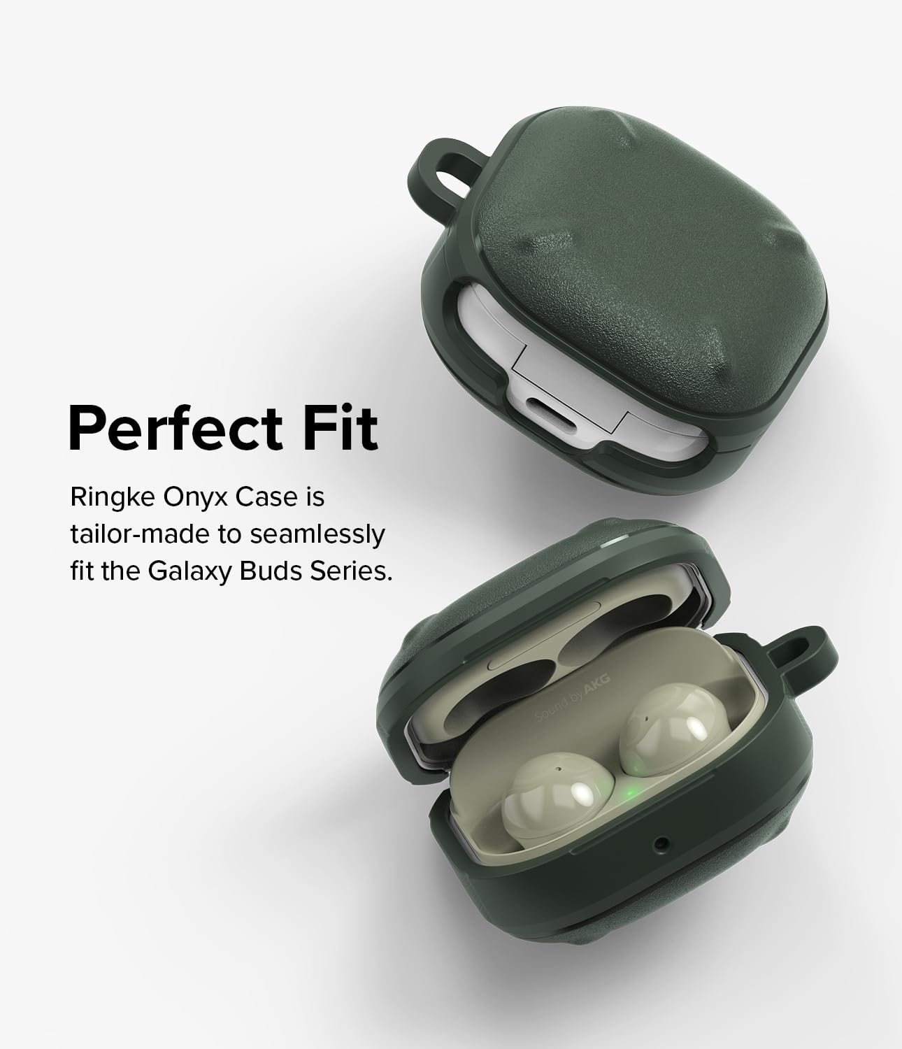 Ringke Onyx Compatible with Samsung Galaxy Buds 2 Pro/Pro / 2 / Live/FE Case, Oil & Dirt Resistant Non-Slip Cover - Dark Green