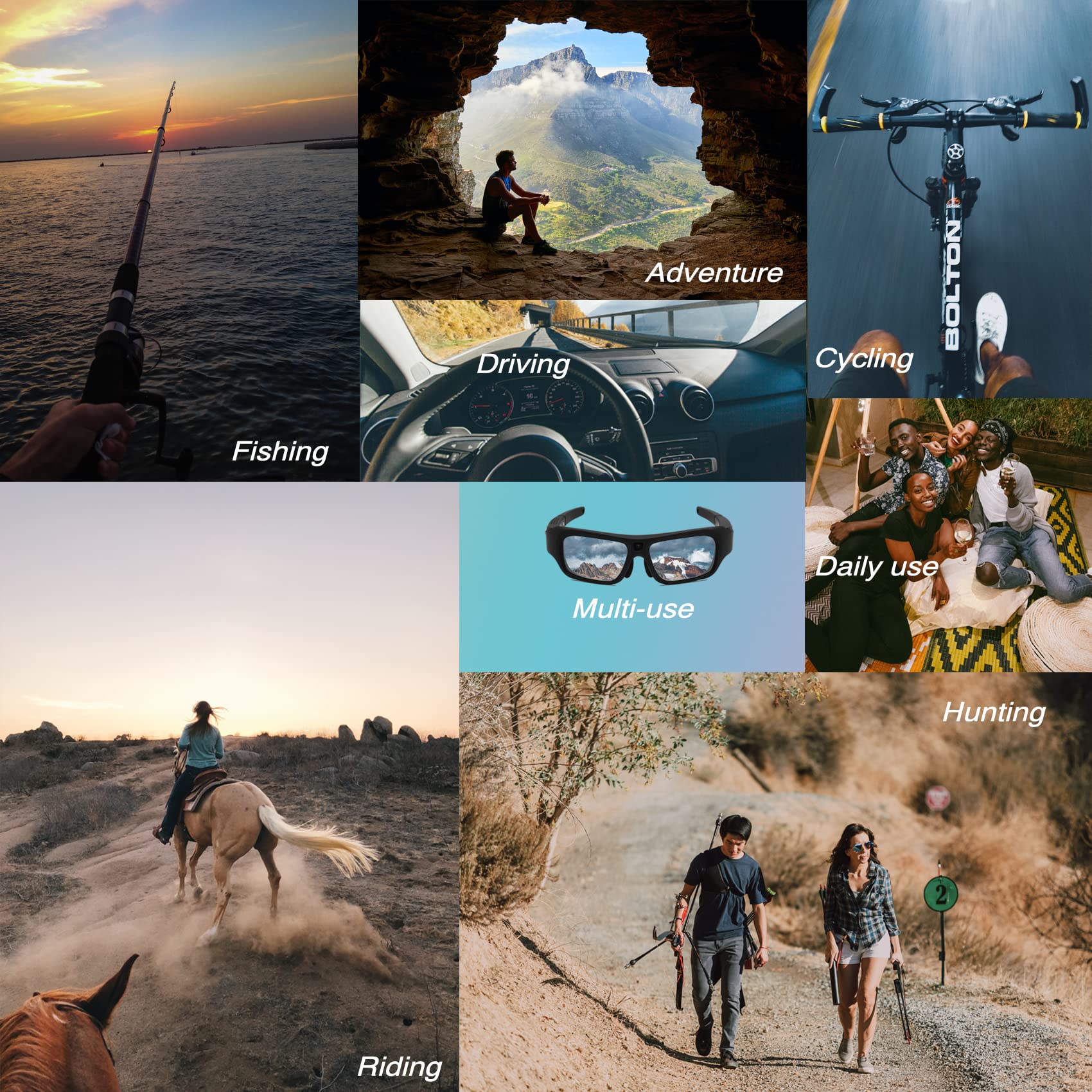 Video Camera Glasses Sports Sunglasses 4K Video 32GB Memory Inside Polarized UV 400 Lens Tech Gadgets for Men