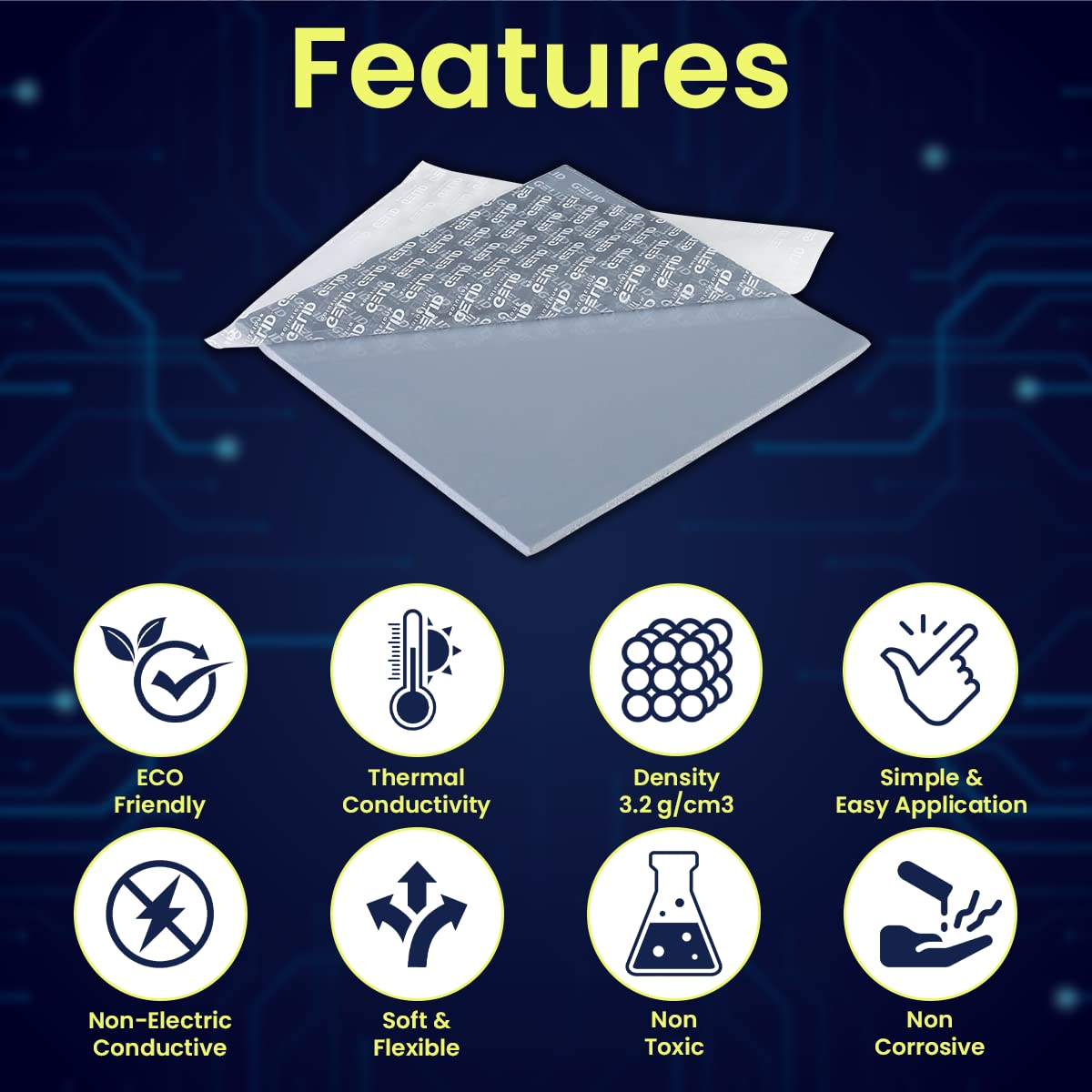 Gelid Solutions GP-Extreme 12W-Thermal Pad 120x120 Excellent Heat Conduction, Ideal Gap Filler. Easy Installation (120x120x1.0)