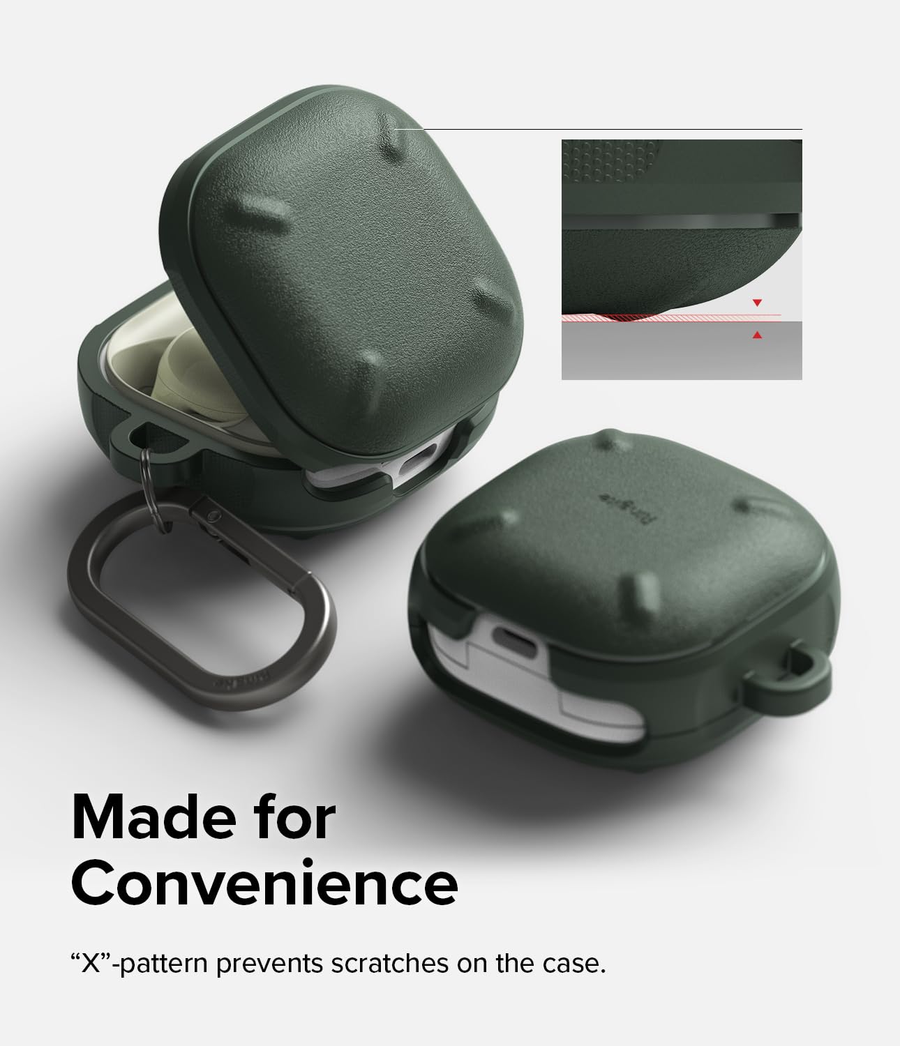 Ringke Onyx Compatible with Samsung Galaxy Buds 2 Pro/Pro / 2 / Live/FE Case, Oil & Dirt Resistant Non-Slip Cover - Dark Green