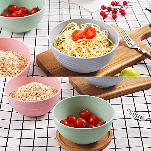 TAO CICADA Cereal Bowls - Set of 4 Wheat Straw Fiber Bowls,Unbreakable & Lightweight for Snacks, Rice, Condiments, Side Dishes, or Ice Cream, Dishwasher & Microwave Safe