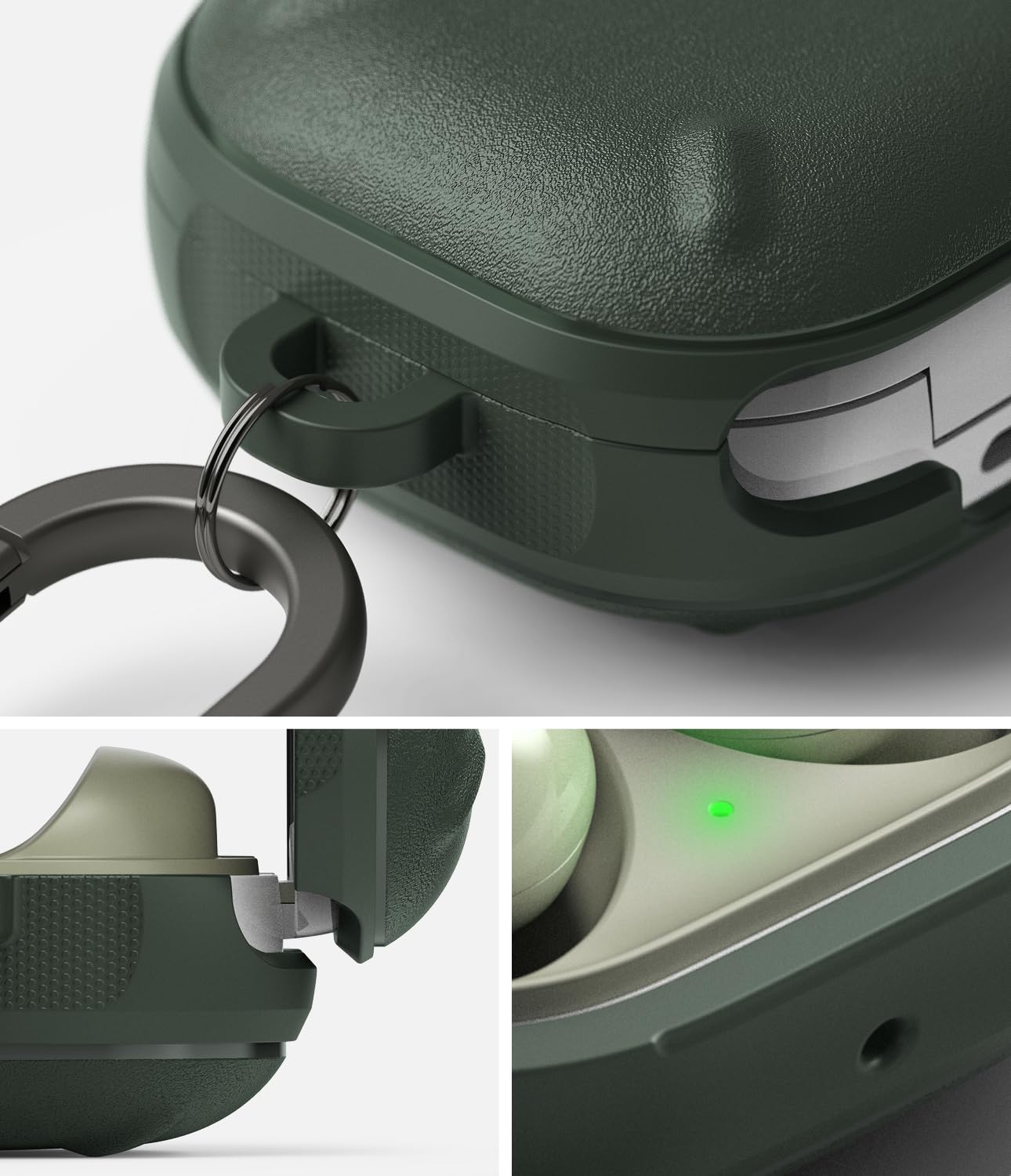 Ringke Onyx Compatible with Samsung Galaxy Buds 2 Pro/Pro / 2 / Live/FE Case, Oil & Dirt Resistant Non-Slip Cover - Dark Green