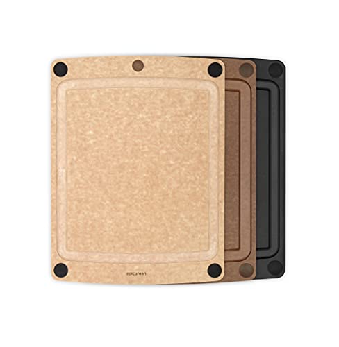 Epicurean All-In-One Cutting Board with Slip Feet and Juice Groove, 17.5-Inch × 13-Inch, Nutmeg/Brown