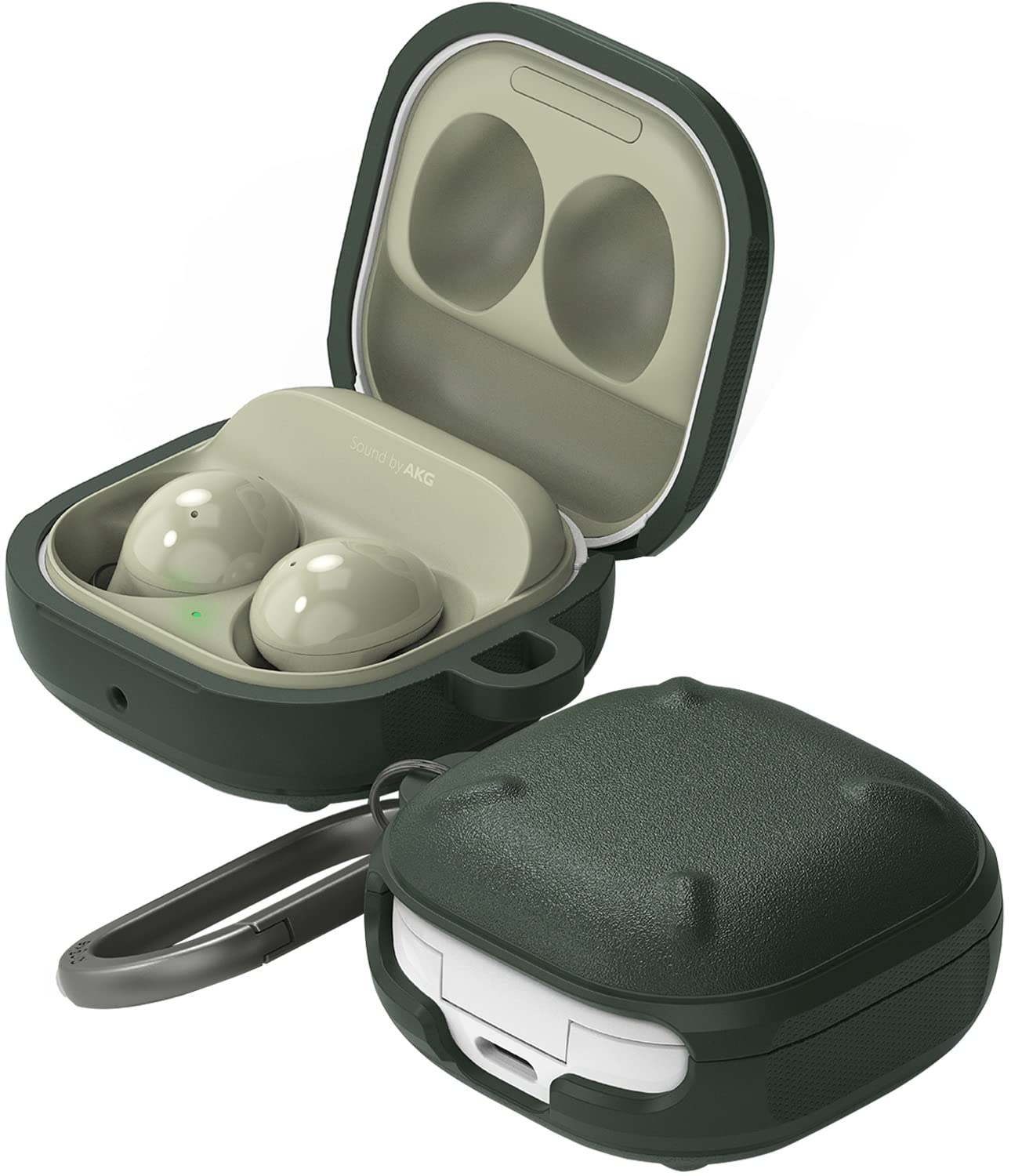 Ringke Onyx Compatible with Samsung Galaxy Buds 2 Pro/Pro / 2 / Live/FE Case, Oil & Dirt Resistant Non-Slip Cover - Dark Green