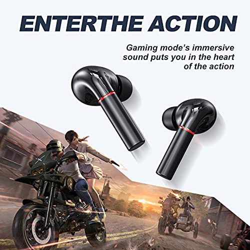 Ederfun True Wireless Earbuds, Waterproof TWS Bluetooth Earbuds with Mics Clear Call Touch Control Bluetooth Headphones Replaceable Battery in Ear Earphones for Sports,Home Office