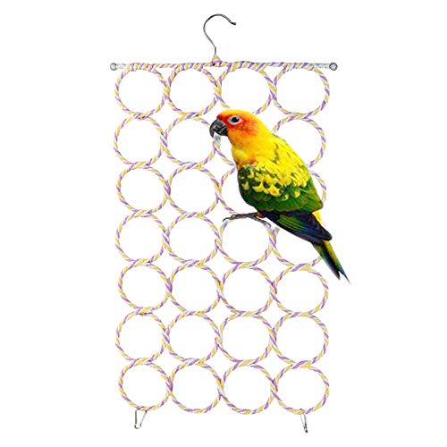 2 Packs Parrot Swing Hanging Toys, Bird Climbing Rope Net Ladders Small Medium Pet Activity Toy Suitable for Parakeet,Cockatiel,Cockatoo,Conure,Mini Macaw(Random Color ) (Style-1)
