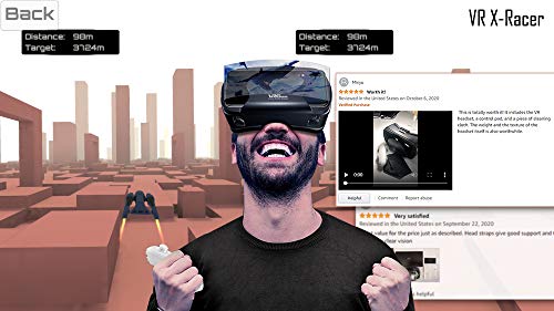 VR Headset with Controller Adjustable 3D VR Glasses Virtual Reality Headset HD Blu-ray Eye Protected Support 5~7 Inch for Phone/Android
