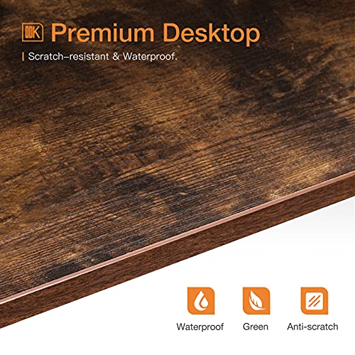 ODK Corner Desk Space Saving Small Desk with Sturdy Steel Frame, Computer Desk with Monitor Stand for Small Space, Easy Assembly Triangle Vanity Desk with Durable Wooden Desktop