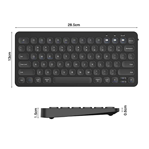 PINKCAT Bluetooth Keyboard, Multi-Device Wireless Keyboard Compatible with Laptop/PC/Notebook/MacBook/Computer, Ultra-Thin Sleek Design for iPhone/iPad/iPad Mini/iPad Pro/iPad Air/Smart TV - (Black)