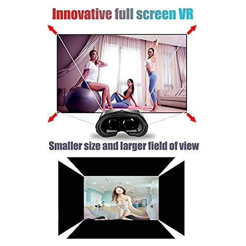 VR Headset with Controller Adjustable 3D VR Glasses Virtual Reality Headset HD Blu-ray Eye Protected Support 5~7 Inch for Phone/Android
