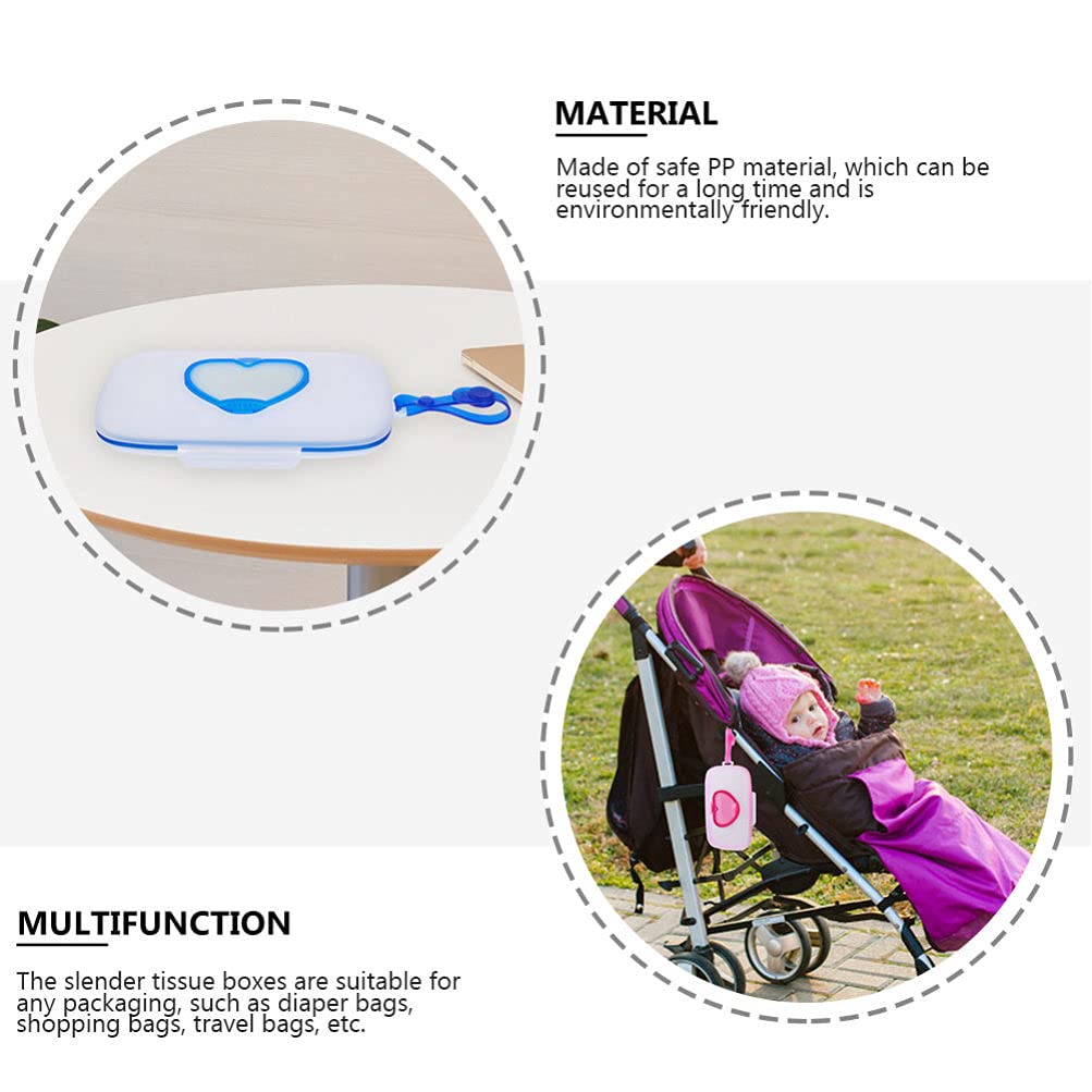 2pcs On- The- Go Wipes Dispenser Baby Wipe Dispenser Reusable Portable Wipe Holder Baby Wipes Container Travel Refillable Pouch