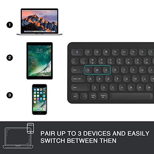 PINKCAT Bluetooth Keyboard, Multi-Device Wireless Keyboard Compatible with Laptop/PC/Notebook/MacBook/Computer, Ultra-Thin Sleek Design for iPhone/iPad/iPad Mini/iPad Pro/iPad Air/Smart TV - (Black)