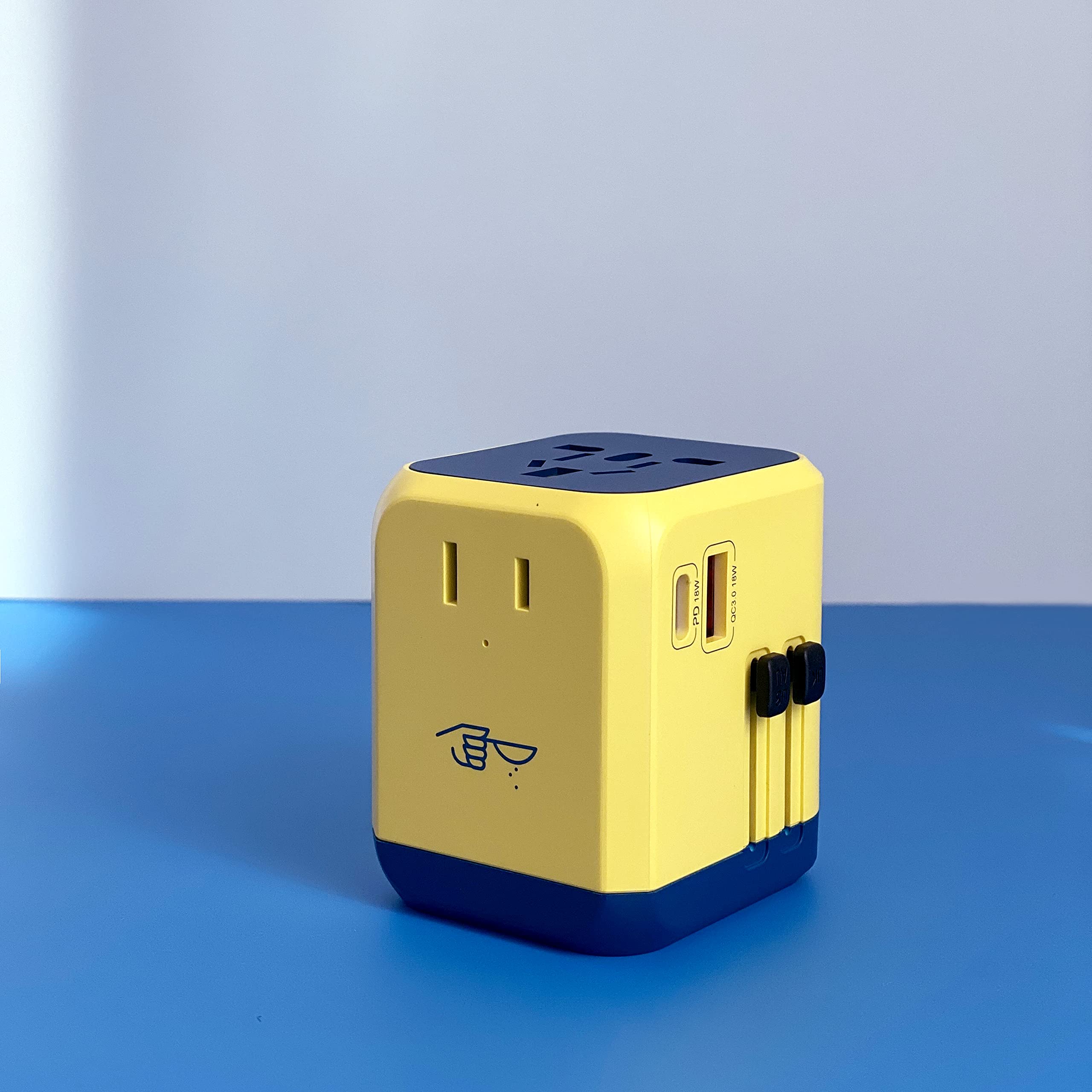 International Travel Plug Adapter by SIFT - Dual AC Sockets + 4 USB with 1 QC 3.0 USB and 1 PD-Type C