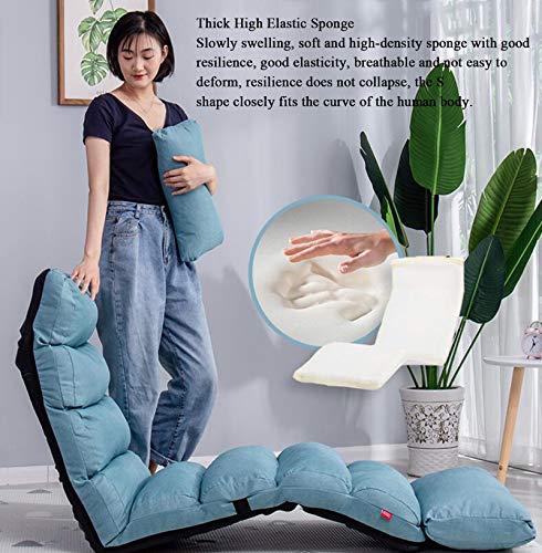 FBKPHSS Multifunctional Lazy Sofa, Adjustable Folding Lazy Sofa Chair Washable Comfortable Floor Lazy Sofa Tatami with Backrest for Bedroom Living Room,Rose red,80.7"*20.8"*7"