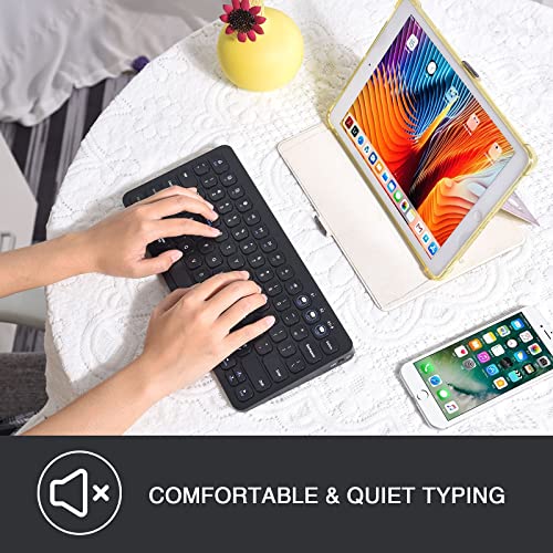 PINKCAT Bluetooth Keyboard, Multi-Device Wireless Keyboard Compatible with Laptop/PC/Notebook/MacBook/Computer, Ultra-Thin Sleek Design for iPhone/iPad/iPad Mini/iPad Pro/iPad Air/Smart TV - (Black)