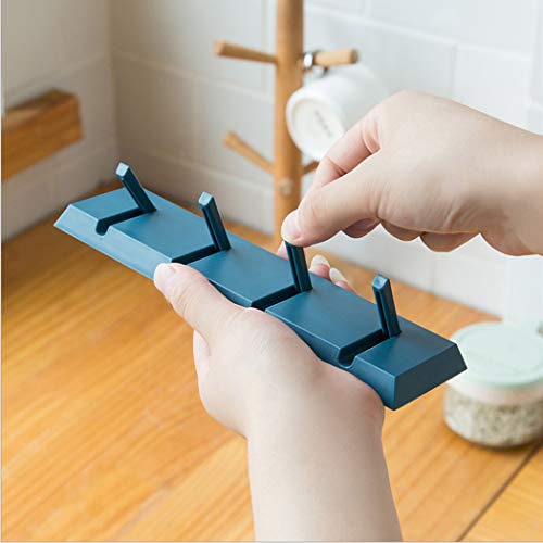 Hoshen 2PCS Non-Punch Hook Bathroom, Towel Rack, Household Wall-Mounted Coat Rack, Plastic Straight Hook - Crimson