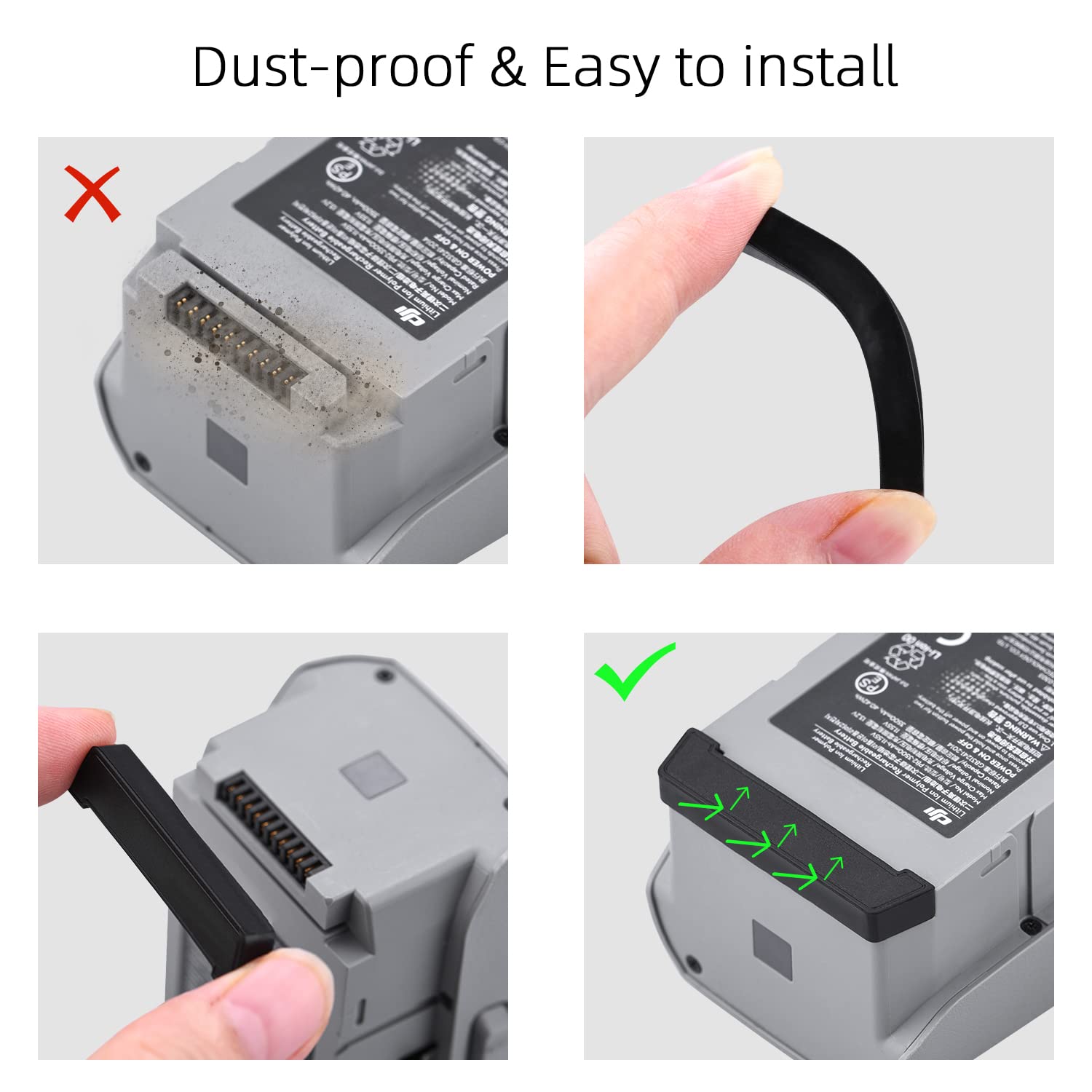 HeiyRC Battery Safe Bag & Battery Dust-proof Plugs for DJI Air 2S/Mavic Air 2 Batteries Protection Storage Case Fireproof Explosion-proof Pouch (3+1 Set)
