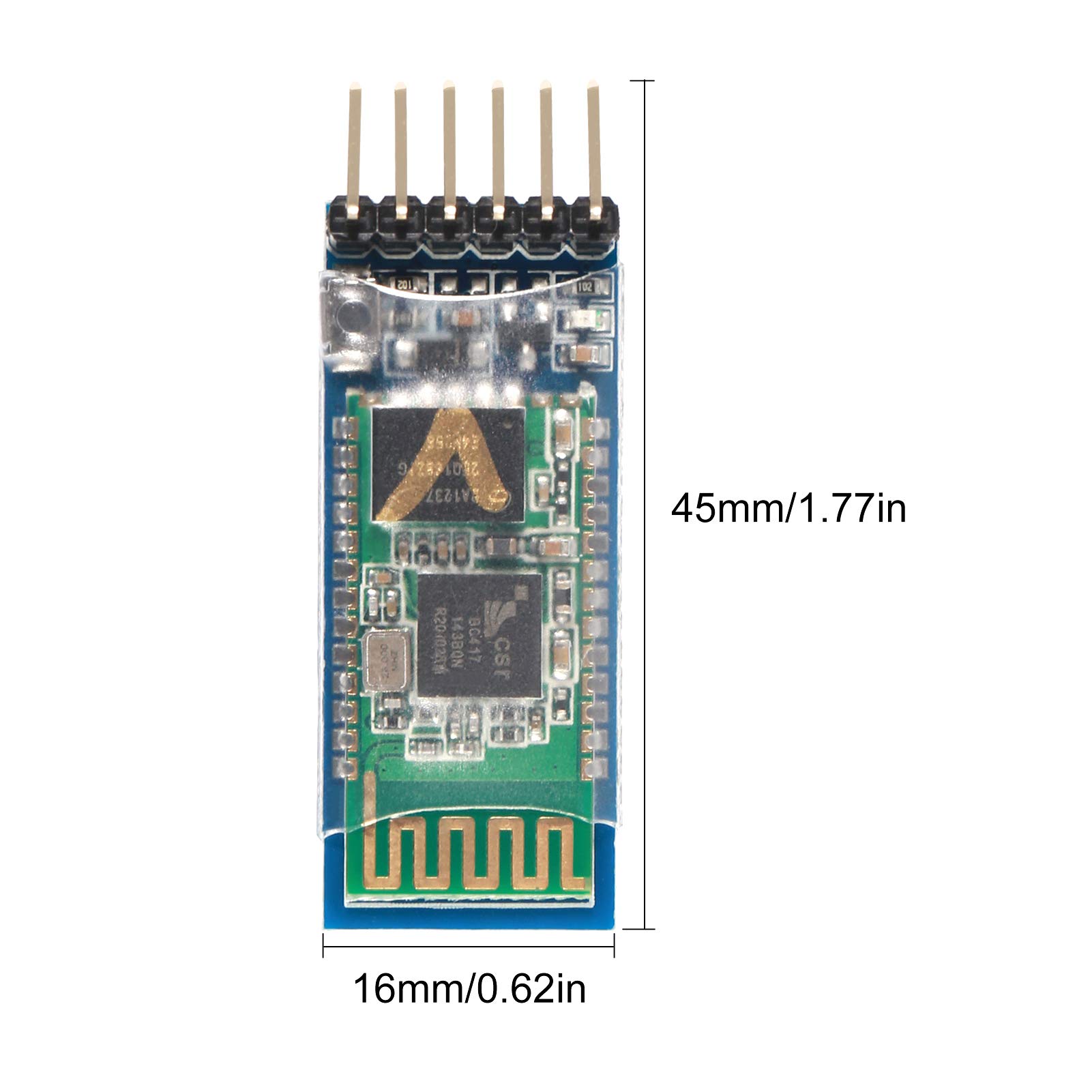5PCS HC-05 Wireless Bluetooth Receiver RF Serial Transceiver Module Master Slave Integrated Bluetooth Module 6 Pin Wireless Serial Port Communication BT Module