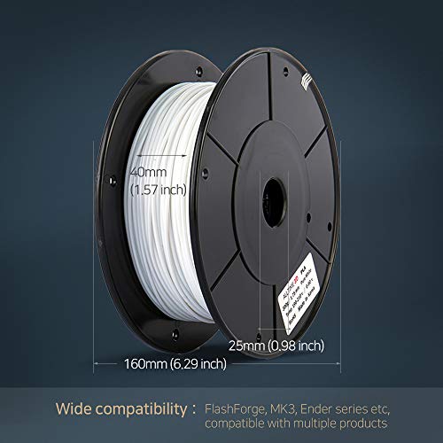 PLA 3D Printing Filament - ALLTIME3D - Pure White 300g (0.66lbs) - 1.75mm Dimensional Accuracy +/- 0.05mm 3D Printer Pen for Professional. World Leader in alltime 3D Filament (Pure White)