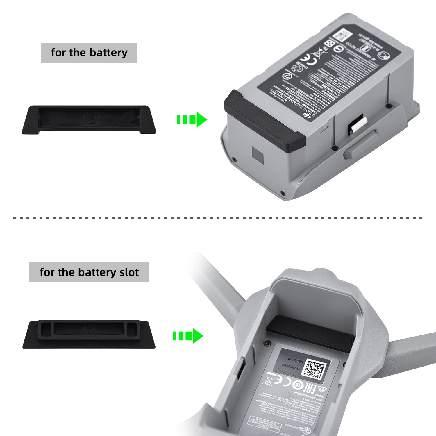 HeiyRC Battery Safe Bag & Battery Dust-proof Plugs for DJI Air 2S/Mavic Air 2 Batteries Protection Storage Case Fireproof Explosion-proof Pouch (3+1 Set)