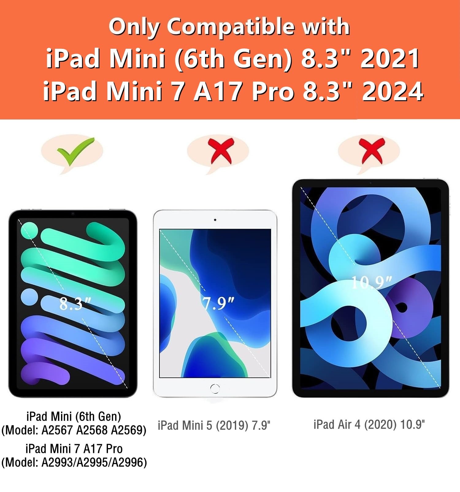 iCoverCase Compatible with iPad Mini 7/6 Clear Case, Transparent Soft TPU Flexible Case 8.3" for Mini 7th (2024) / Mini 6th (2021) Generation (Clear)