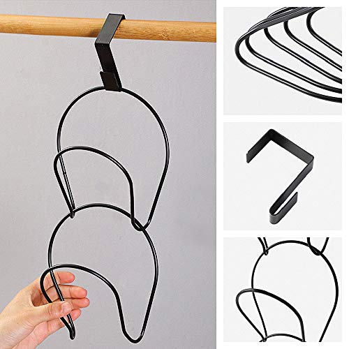 XINFULL 15 Rings Cap Rack Hanging Hat Organizer Baseball Holder Scarfs Bag Hanger Storage for Wall Door Closet Kitchen Bathroom, Black