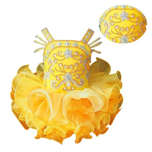 Jenniferwu G123 Infant Toddler Baby Newborn Little Girl's Pageant Party Birthday Dress Yellow Size 3T