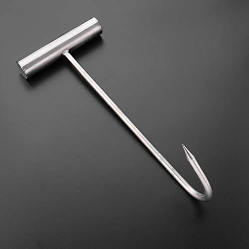 Hemoton Meat Hooks Stainless Steel T Hooks T-Handle Meat Boning Hook for Kitchen Butcher Shop Restaurant BBQ Tool Butcher Shop Tool Kit (28cm)