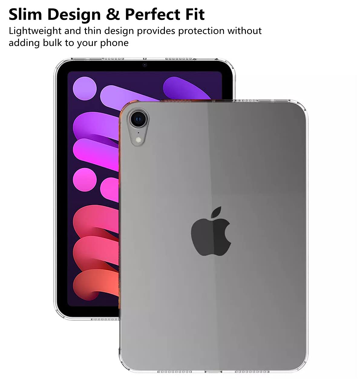iCoverCase Compatible with iPad Mini 7/6 Clear Case, Transparent Soft TPU Flexible Case 8.3" for Mini 7th (2024) / Mini 6th (2021) Generation (Clear)