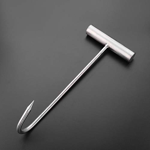 Hemoton Meat Hooks Stainless Steel T Hooks T-Handle Meat Boning Hook for Kitchen Butcher Shop Restaurant BBQ Tool Butcher Shop Tool Kit (28cm)