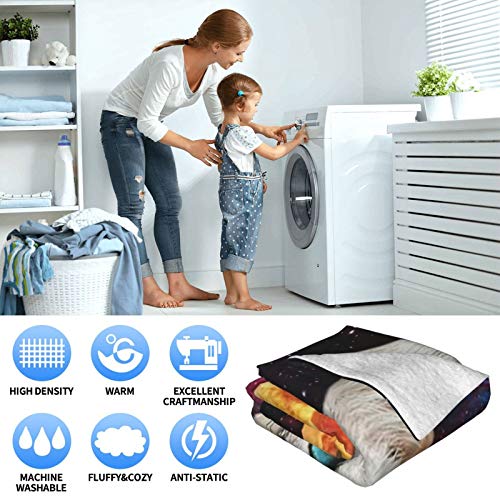JASMODER Galaxy Space Cat Taco Pizza Throw Blanket Warm Ultra-Soft Micro Fleece Blanket for Bed Couch Living Room