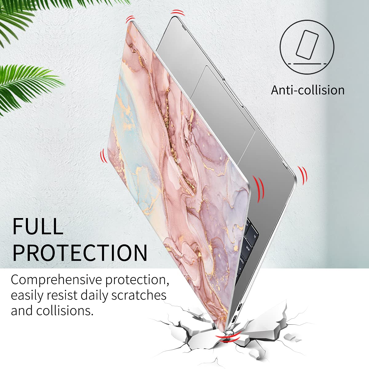 Watbro Compatible with MacBook Air 13 Inch Laptop Case 2020 2019 2018 Release A2337 M1/A2179/A1932,Colorful Marble Case with Keyboard Cover Skin for MacBook Air 2020 with Touch ID