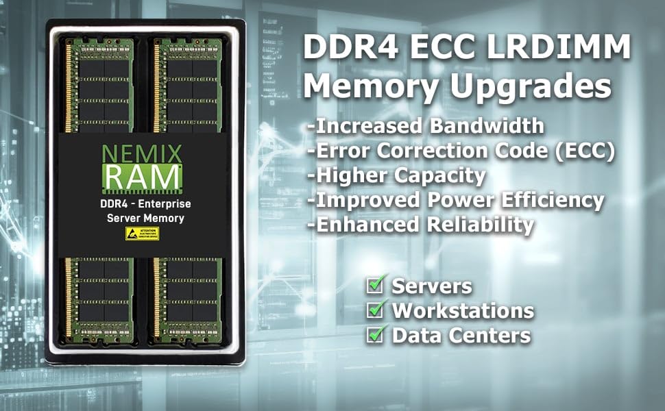 NEMIX RAM 128GB (1X128GB) DDR4 2666MHZ PC4-21300 8Rx4 1.2V CL19 288-PIN ECC LRDIMM Compatible with Supermicro MEM-DR412LF-LR26 Load Reduced Server Memory