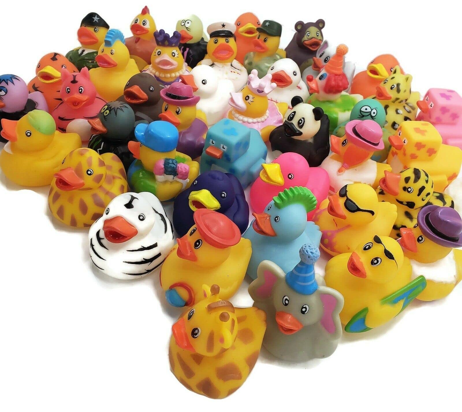 Assorted Colorful Rubber Duckies (2") Ducks Ducky Duck Ducking (6 Pack) Jeep Ducking Bath Tub Pool Toy