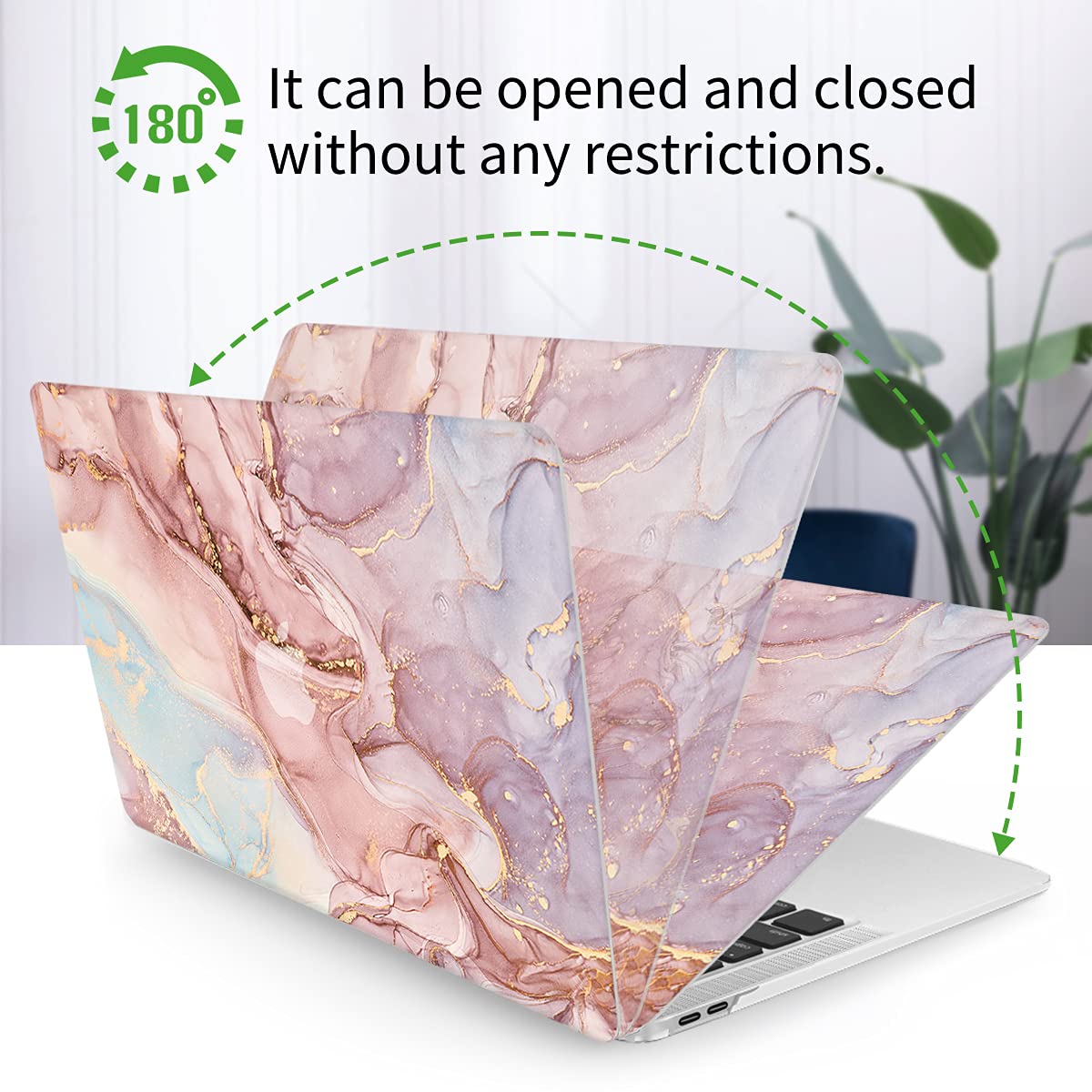 Watbro Compatible with MacBook Air 13 Inch Laptop Case 2020 2019 2018 Release A2337 M1/A2179/A1932,Colorful Marble Case with Keyboard Cover Skin for MacBook Air 2020 with Touch ID