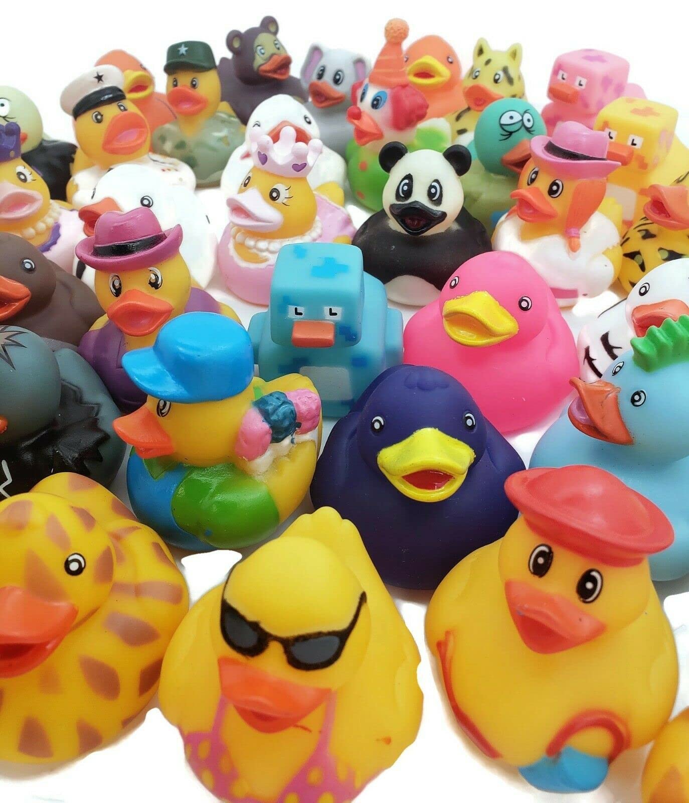 Assorted Colorful Rubber Duckies (2") Ducks Ducky Duck Ducking (6 Pack) Jeep Ducking Bath Tub Pool Toy