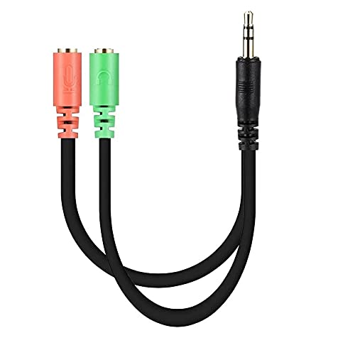 klangdorf 3.5mm Audio Splitter, Y Headphones Adapter Fog Gaming Headset mic and Audio to Single PL Plug for PC Computer, Laptop, PS4, Xbox