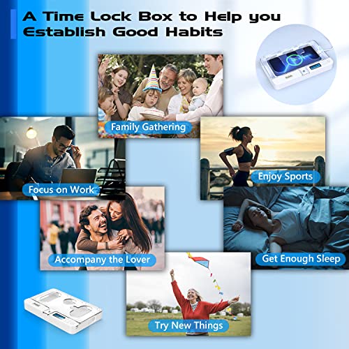 Jostart Cell Phone Timer Lock Box for iPhone and Android Phones, Portable Self-Control Phone Timer Locker Help Adults/Kids/Students Get More Focus,Prevent Excessive Phone/Game Addiction(New）