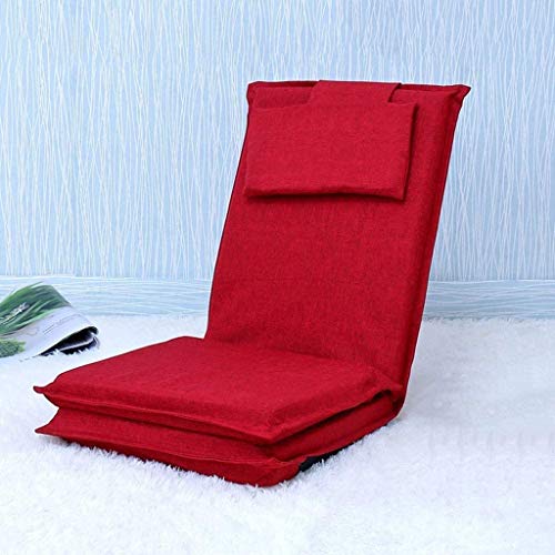 GYDJBD Classic Style Single Lazy Sofa with 5-Speed Adjustment of Backrest, Steel Frame Structure, Foldable Built-in Zip, Easy to Clean (Color : Red)