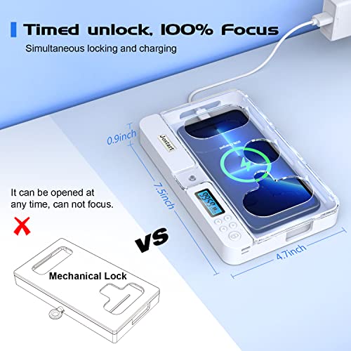 Jostart Cell Phone Timer Lock Box for iPhone and Android Phones, Portable Self-Control Phone Timer Locker Help Adults/Kids/Students Get More Focus,Prevent Excessive Phone/Game Addiction(New）